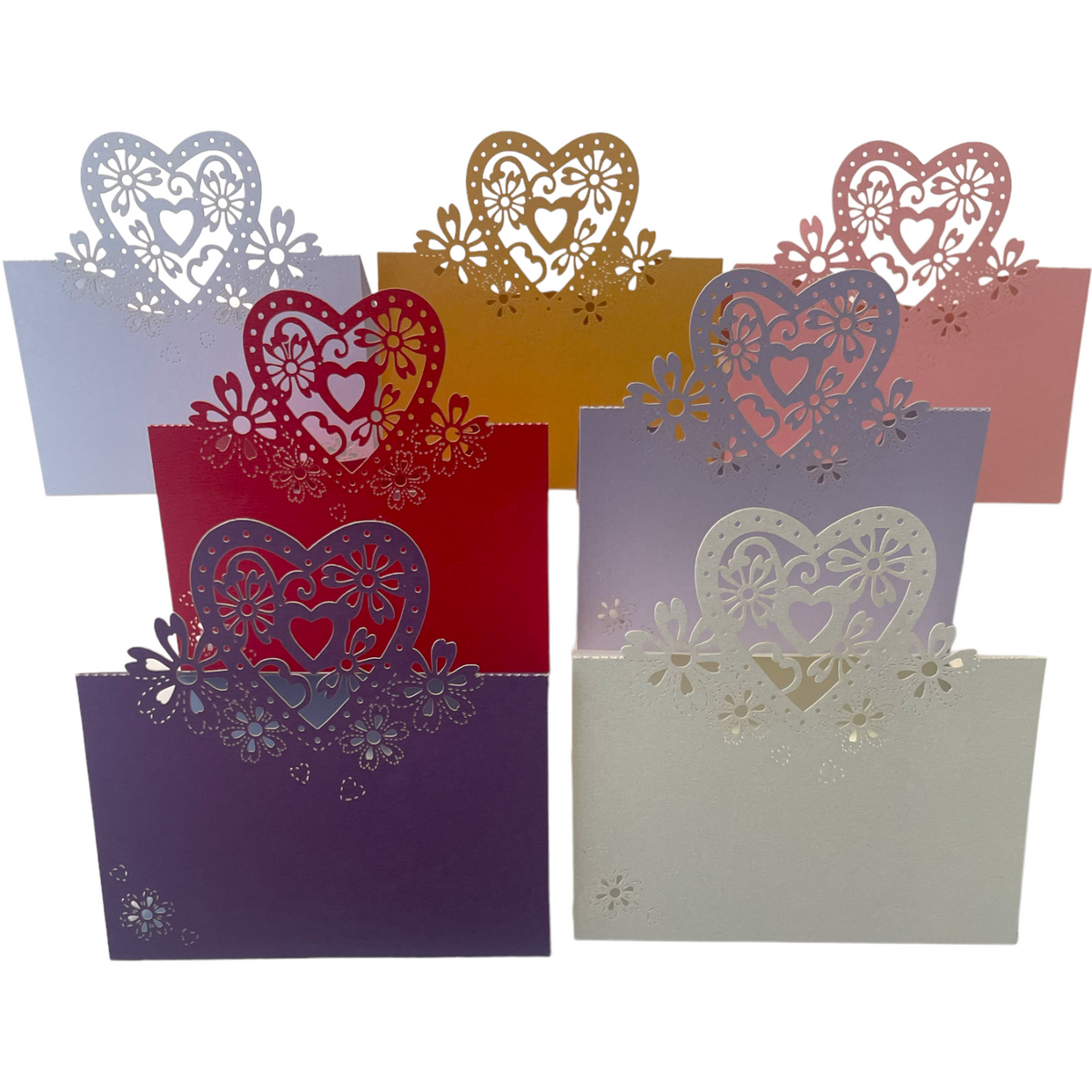 Heart Place Cards Folding Dinner Guest Names or Wedding Table Number ...