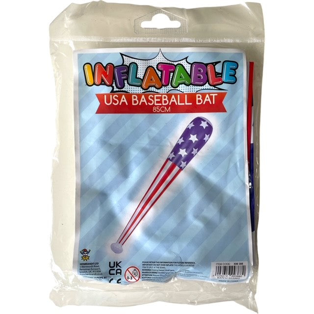 Inflatable USA Flag Baseball Bat 85cm American Fancy Dress Party Prop ...