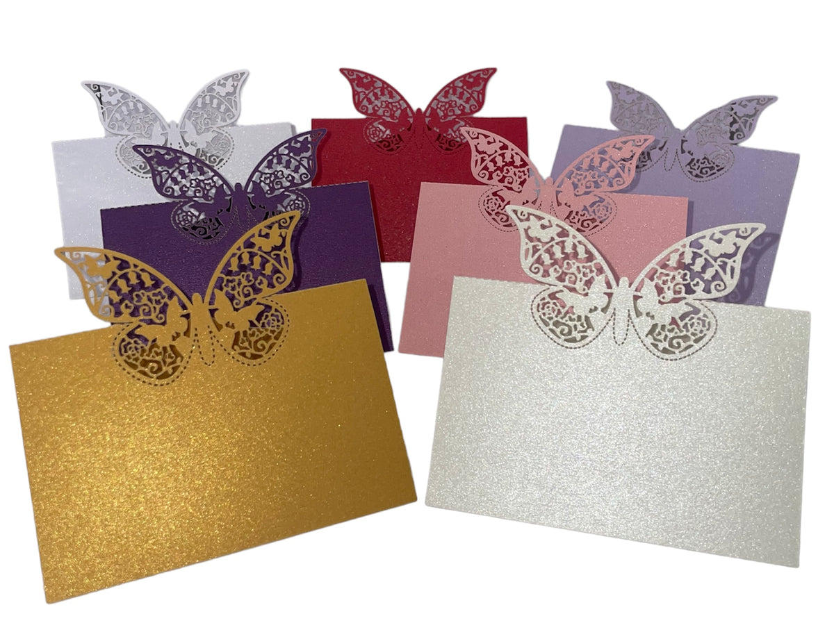 Butterfly Place Cards Folding Dinner Guest Names or Wedding Table Numb ...